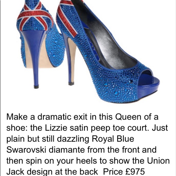 Shoes | Gina Swarovski Crystal Union Jack Heels | Poshmark